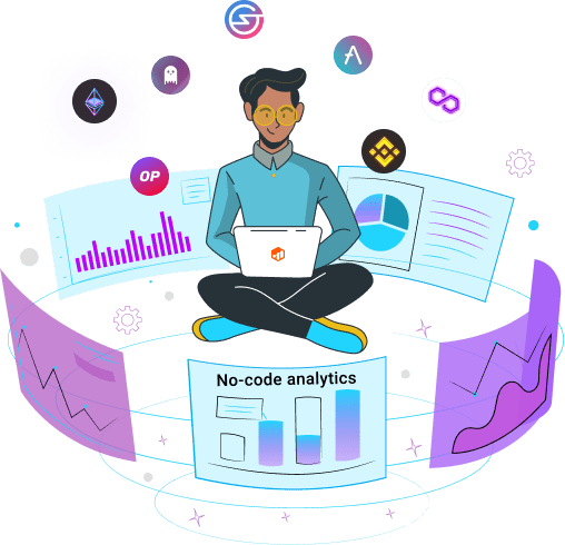 No-code multi-chain smart contract and subgraph web3 analytics